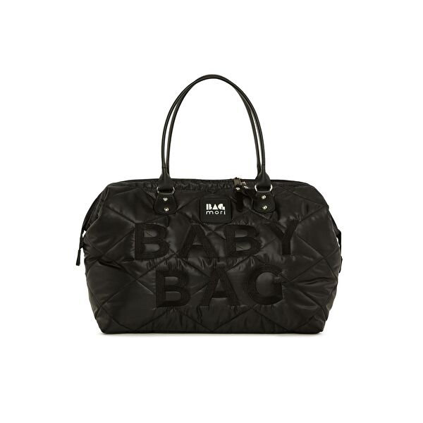 Deri Görünümlü Nakışlı Bebek Bakım Çantası