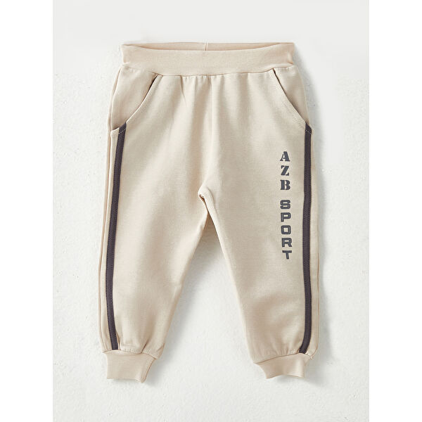 Beli Lastikli Baskılı Erkek Bebek Jogger Eşofman Alt Beli Lastikli Baskılı Erkek Bebek Jogger Eşofman Alt