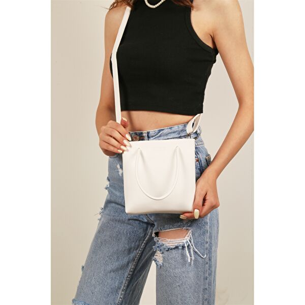 Deri Görünümlü Kadın Çapraz Çanta