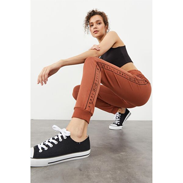 Beli Lastikli Baskılı Kadın Eşofman Altı