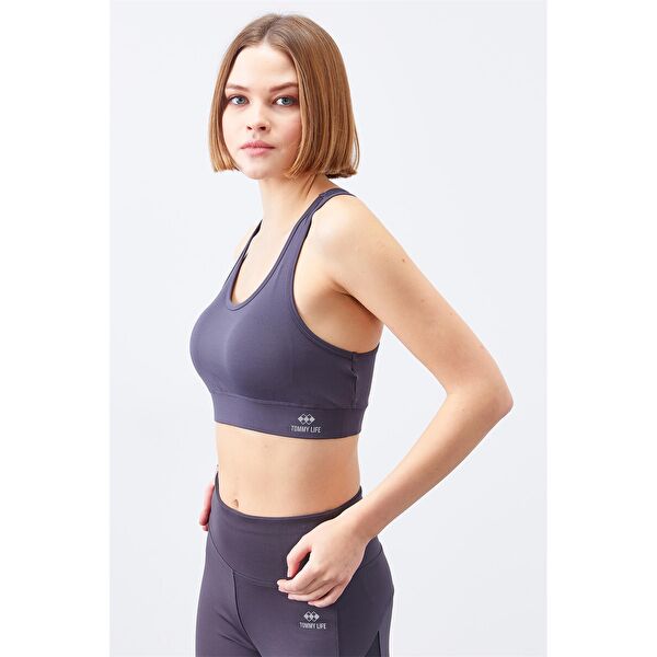U Yaka Baskılı Kadın Spor Büstiyer U Yaka Baskılı Kadın Spor Büstiyer
