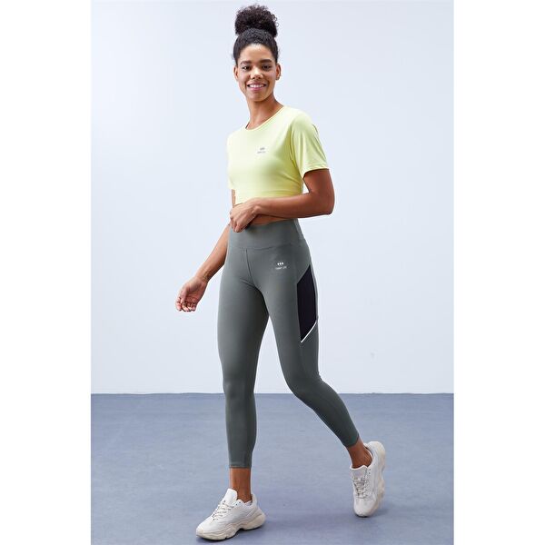 Beli Lastikli Baskılı Kadın Tayt