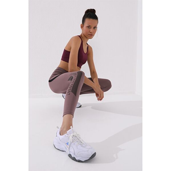 Beli Lastikli Baskılı Kadın Tayt