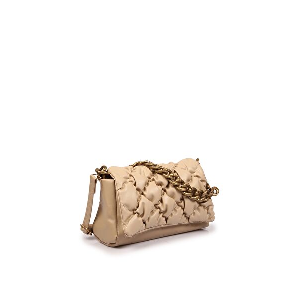 Deri Görünümlü Kapitoneli Zincir Detaylı Kadın Omuz Çantası Deri Görünümlü Kapitoneli Zincir Detaylı Kadın Omuz Çantası