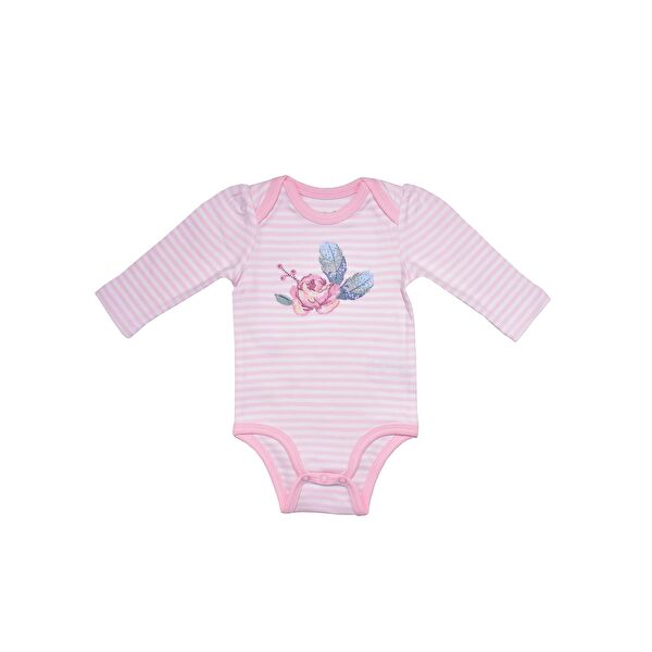 Bisiklet Yaka Uzun Kollu Organik Pamuklu Kız Bebek Çıtçıtlı Body Bisiklet Yaka Uzun Kollu Organik Pamuklu Kız Bebek Çıtçıtlı Body