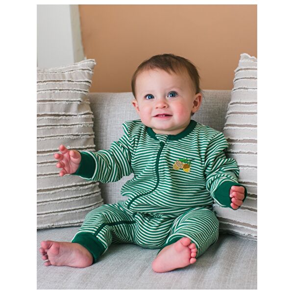 Bisiklet Yaka Uzun Kollu Organik Pamuklu Unisex Bebek Tulum Bisiklet Yaka Uzun Kollu Organik Pamuklu Unisex Bebek Tulum