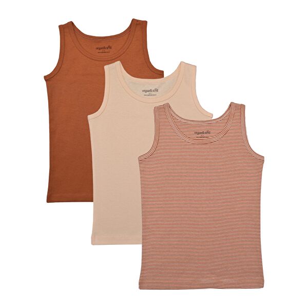 Bisiklet Yaka Pamuklu Erkek Çocuk Atlet 3'lü