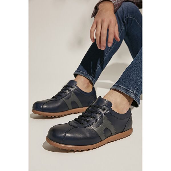 Hakiki Deri Bağcıklı Erkek Spor Ayakkabı