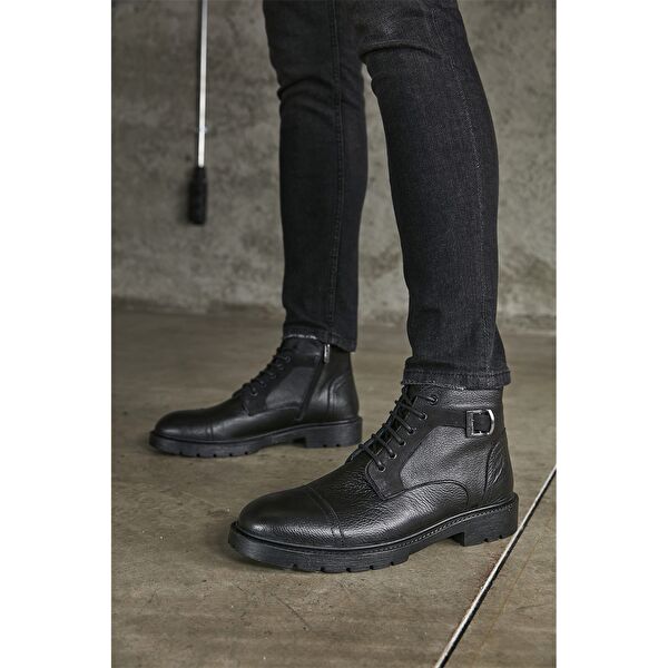 Hakiki Deri Bilek Boy Bağcıklı Erkek Bot Hakiki Deri Bilek Boy Bağcıklı Erkek Bot