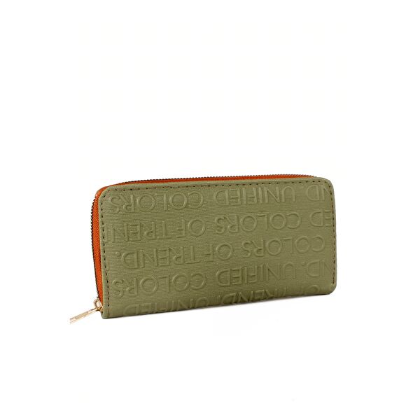 Deri Görünümlü Baskılı Kadın Cüzdan