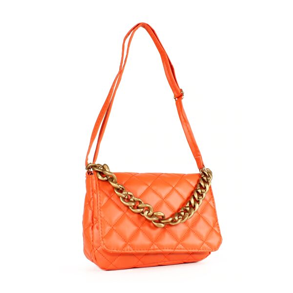 Deri Görünümlü Kapitoneli Kadın Omuz Çantası