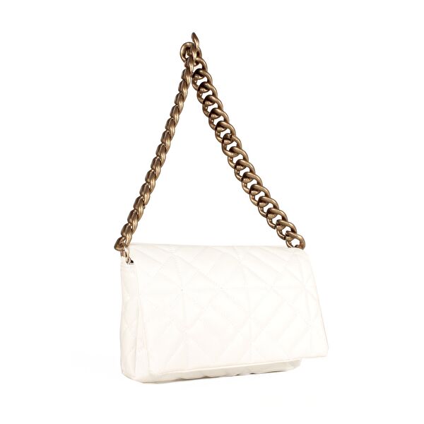 Deri Görünümlü Kapitoneli Kadın Omuz Çantası