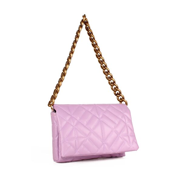 Deri Görünümlü Kapitoneli Kadın Omuz Çantası