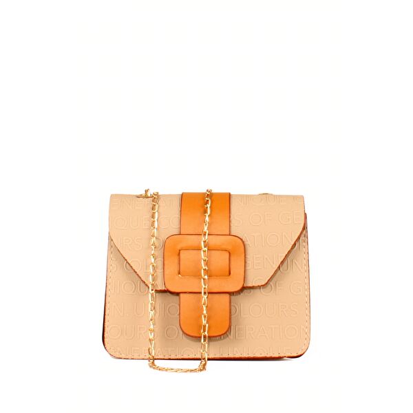 Deri Görünümlü Desenli Kadın Çapraz Çanta