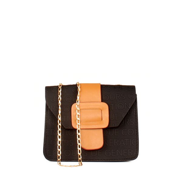 Deri Görünümlü Desenli Kadın Çapraz Çanta