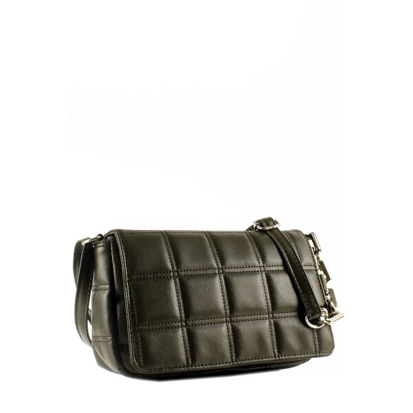 Deri Görünümlü Kapitoneli Kadın Omuz Çantası