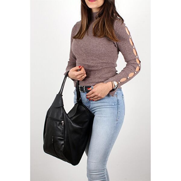 Deri Görünümlü Kadın Kol Çantası