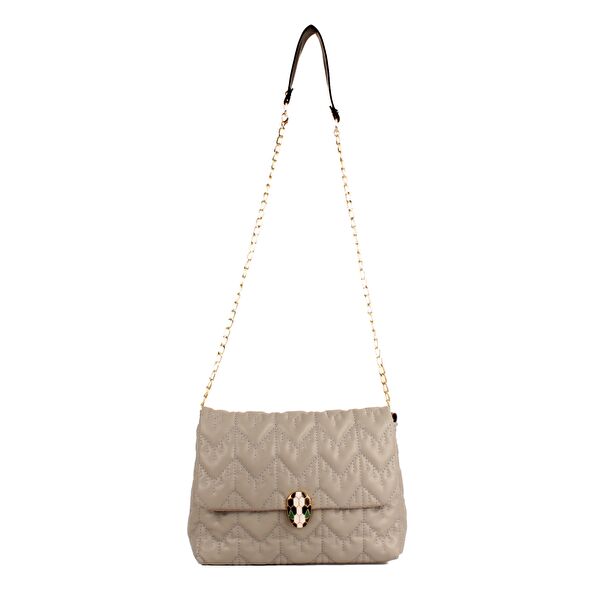 Deri Görünümlü Kapitoneli Kadın Çapraz Çanta