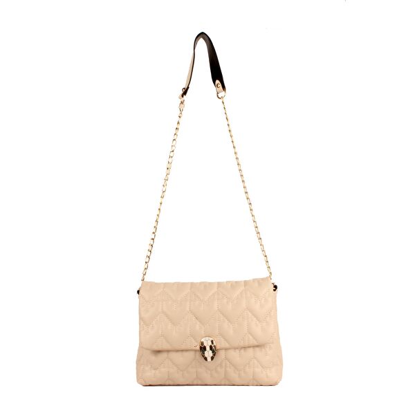 Deri Görünümlü Kapitoneli Kadın Çapraz Çanta