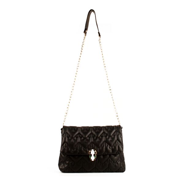 Deri Görünümlü Kapitoneli Kadın Çapraz Çanta