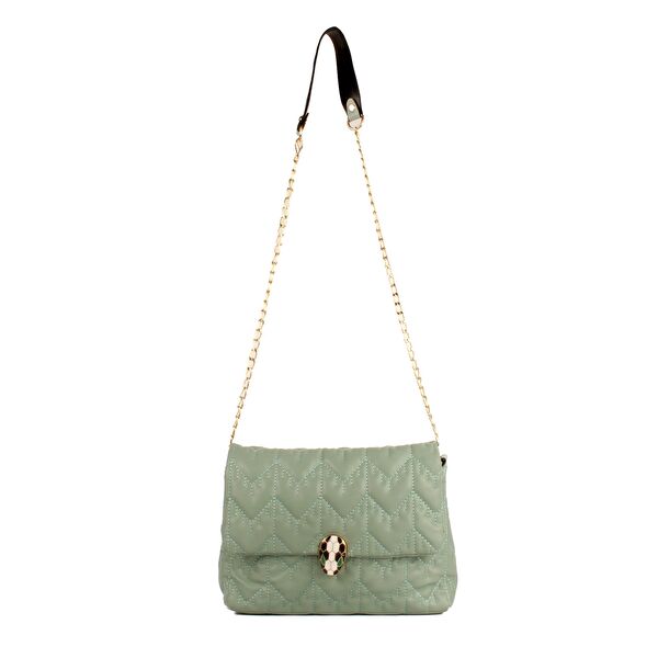 Deri Görünümlü Kapitoneli Kadın Çapraz Çanta