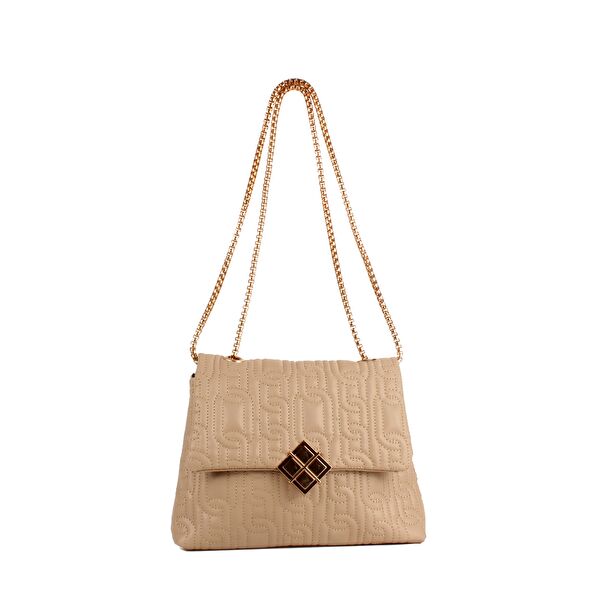 Deri Görünümlü Kapitoneli Kadın Omuz Çantası