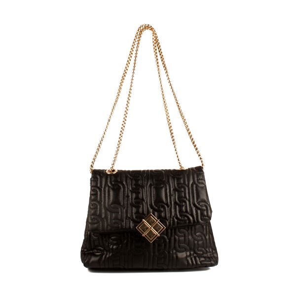 Deri Görünümlü Kapitoneli Kadın Omuz Çantası