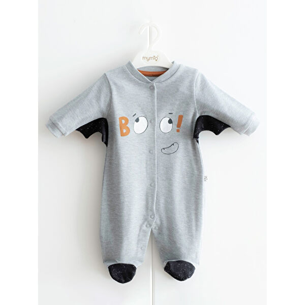 Bisiklet Yaka Uzun Kollu Desenli Erkek Tulum