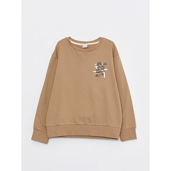 Bisiklet Yaka Nostaljik Maymun Baskılı Uzun Kollu Erkek Çocuk Sweatshirt Bisiklet Yaka Nostaljik Maymun Baskılı Uzun Kollu Erkek Çocuk Sweatshirt