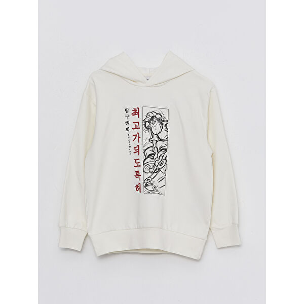 Kapüşonlu Nostaljik Maymun Baskılı Uzun Kollu Erkek Çocuk Sweatshirt Kapüşonlu Nostaljik Maymun Baskılı Uzun Kollu Erkek Çocuk Sweatshirt