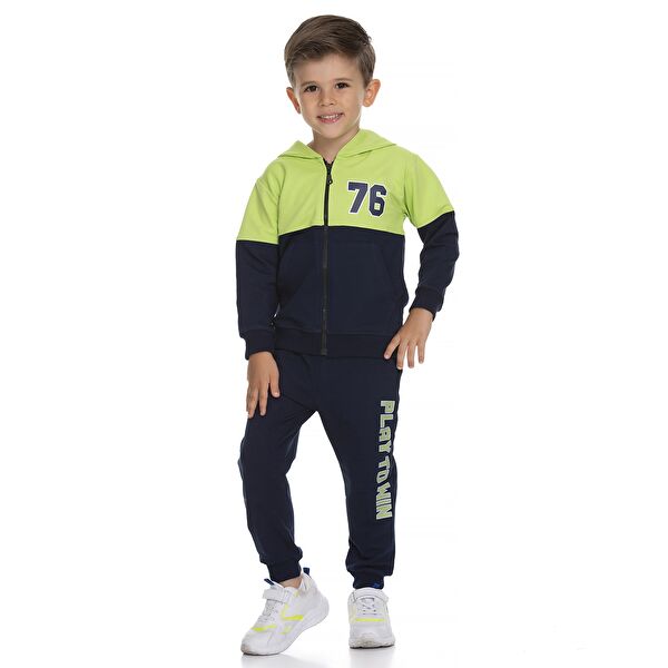 Kapüşonlu Baskılı Uzun Kollu Erkek Çocuk Sweatshirt ve Eşofman Altı Kapüşonlu Baskılı Uzun Kollu Erkek Çocuk Sweatshirt ve Eşofman Altı