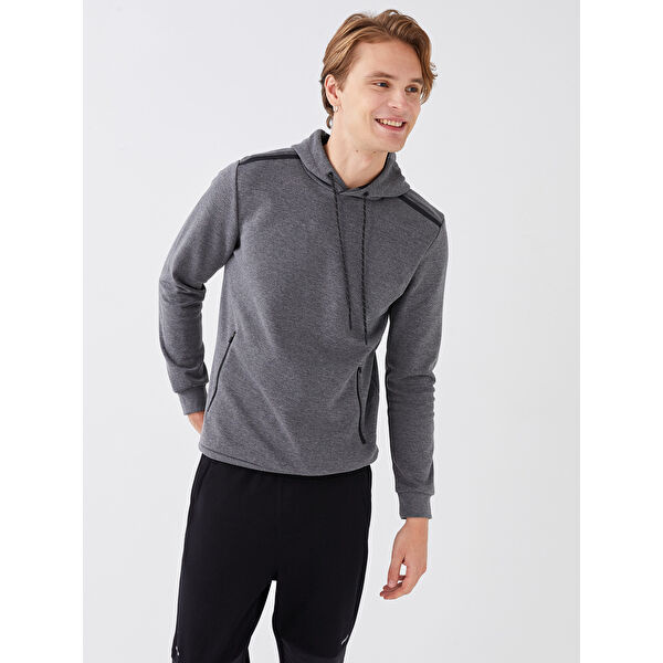 Kapüşonlu Uzun Kollu Erkek Spor Sweatshirt Kapüşonlu Uzun Kollu Erkek Spor Sweatshirt
