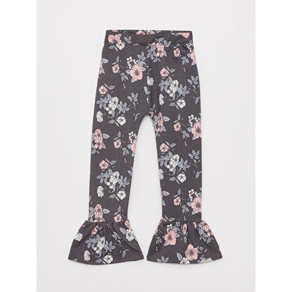 Çiçekli Kız Bebek Pantolon Tayt