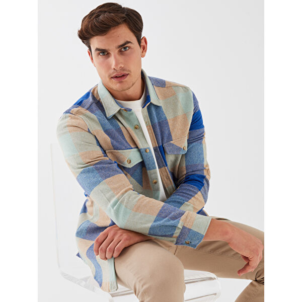Slim Fit Uzun Kollu Ekose Erkek Oduncu Gömlek Slim Fit Uzun Kollu Ekose Erkek Oduncu Gömlek