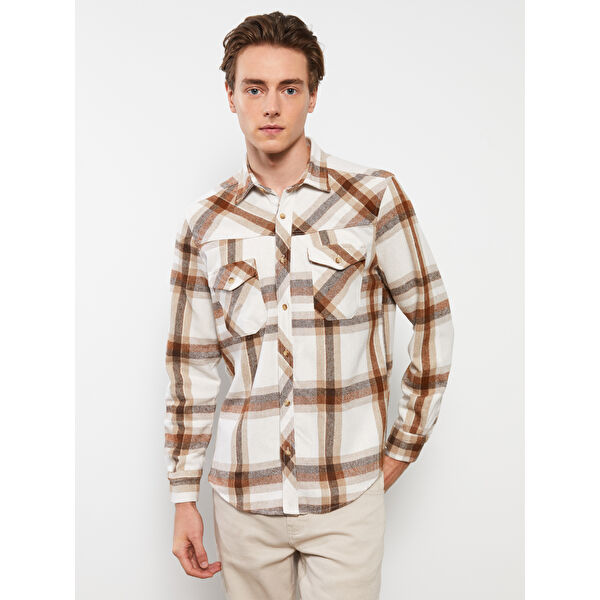 Slim Fit Uzun Kollu Ekose Erkek Oduncu Gömlek Slim Fit Uzun Kollu Ekose Erkek Oduncu Gömlek