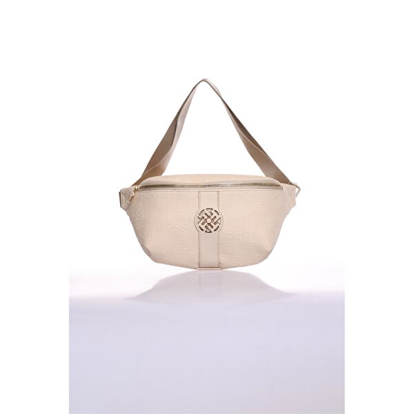 Deri Görünümlü Desenli Kadın Bel Çantası