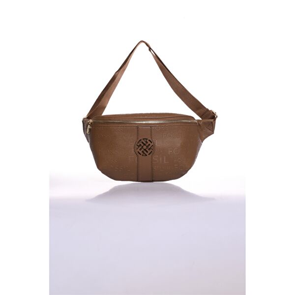 Deri Görünümlü Desenli Kadın Bel Çantası