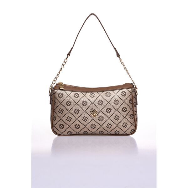 Deri Görünümlü Desenli Kadın Omuz Çantası