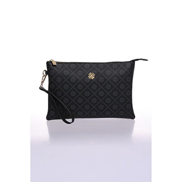 Deri Görünümlü Desenli Kadın Portföy Çantası