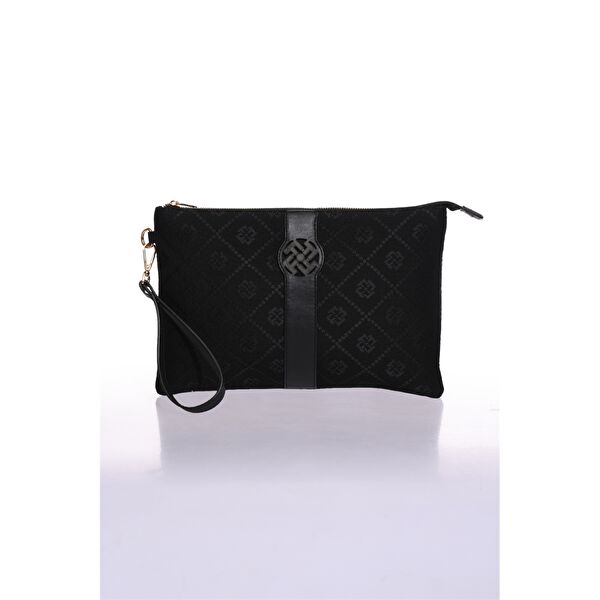 Deri Görünümlü Desenli Kadın Portföy Çantası