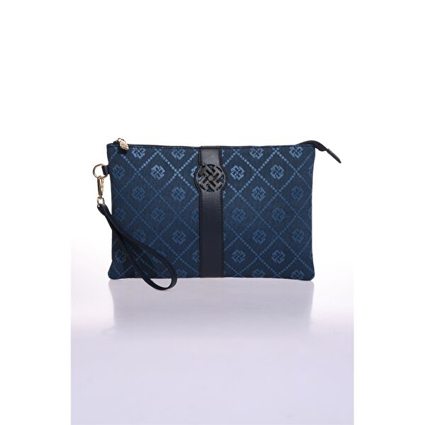 Deri Görünümlü Desenli Kadın Portföy Çantası