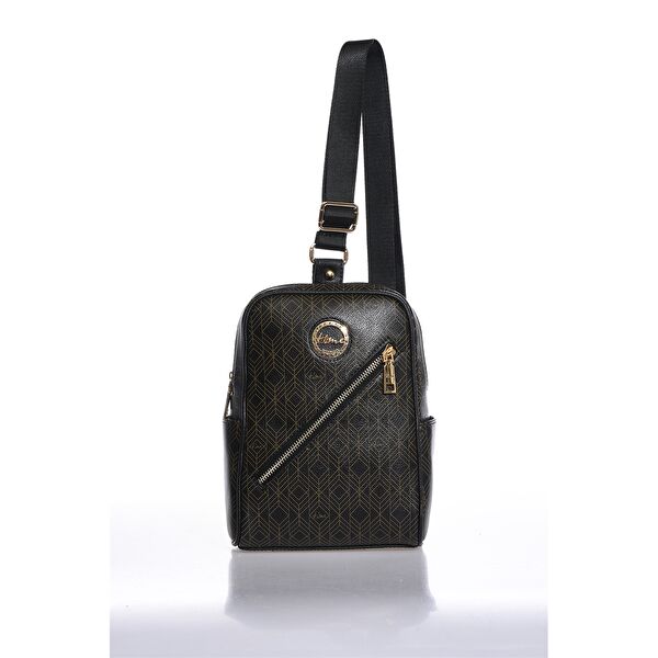 Deri Görünümlü Desenli Kadın Göğüs Çantası