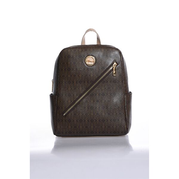 Deri Görünümlü Desenli Kadın Sırt Çantası Deri Görünümlü Desenli Kadın Sırt Çantası