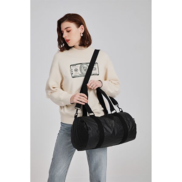 Etiket Baskılı Kadın Spor Çantası