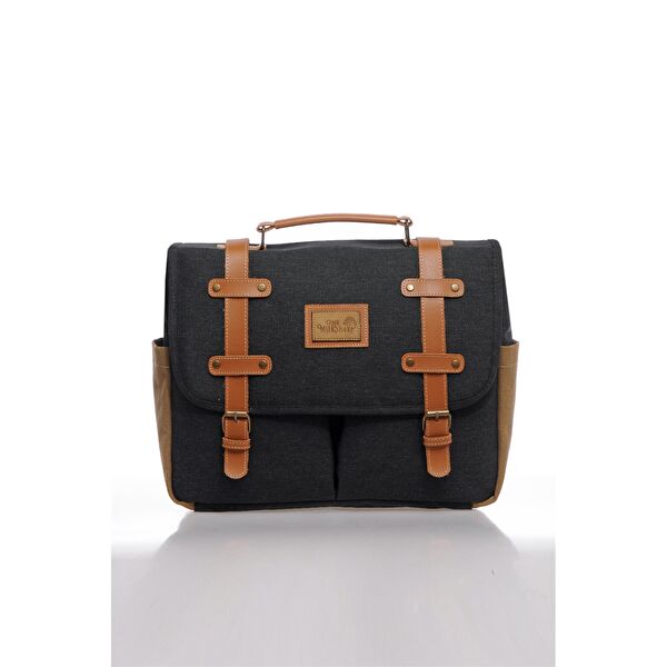 Etiket Baskılı Unisex Omuz Çantası Etiket Baskılı Unisex Omuz Çantası