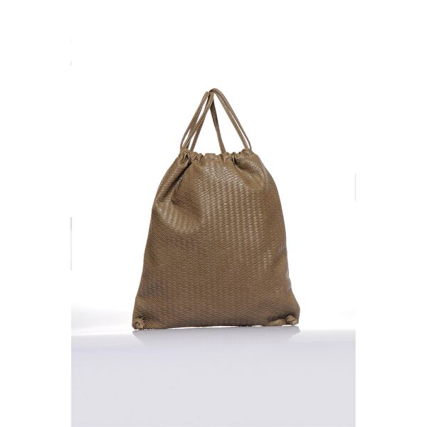 Kendinden Desenli Büzgülü Kadın Sırt Çantası Kendinden Desenli Büzgülü Kadın Sırt Çantası