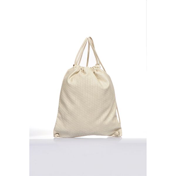 Kendinden Desenli Büzgülü Kadın Sırt Çantası Kendinden Desenli Büzgülü Kadın Sırt Çantası