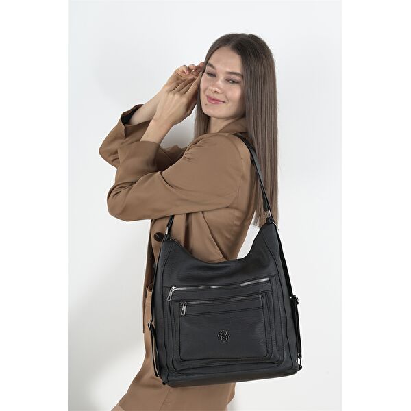 Deri Görünümlü Kadın Omuz Çantası