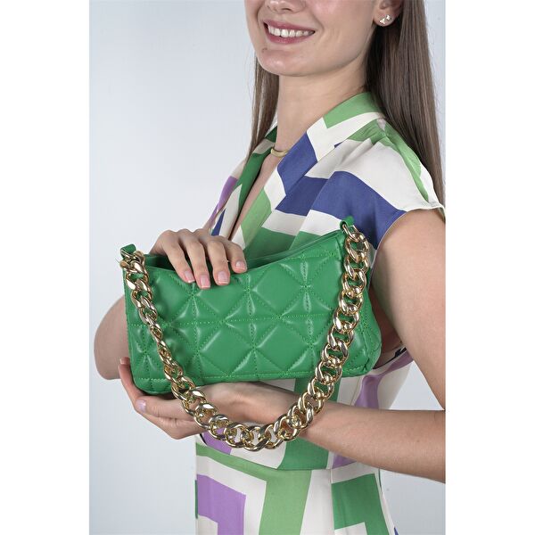 Deri Görünümlü Kapitoneli Kadın Omuz Çantası Deri Görünümlü Kapitoneli Kadın Omuz Çantası