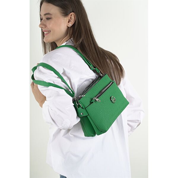 Deri Görünümlü Kadın Çapraz Çanta